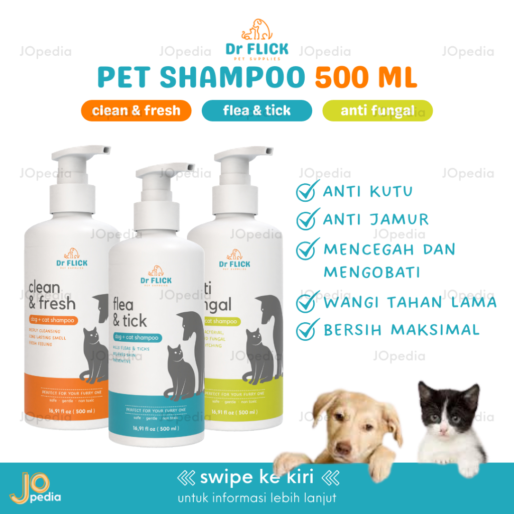 Jual DR FLICK Shampoo 500ml Kucing Anjing Shampo Kutu Jamur Anti Tick ...