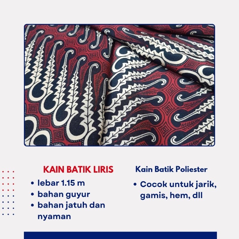 Jual KAIN BATIK LERES | KAIN POLIESTER / GUYUR (Harga Per 0,50 Meter ...