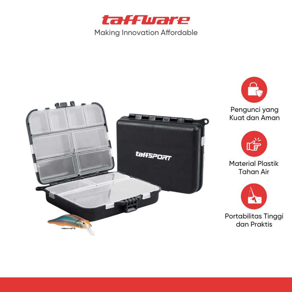 Jual TaffSPORT Box Kotak Perkakas Kail Pancing Waterproof Case - Q041 - Black | Shopee Indonesia