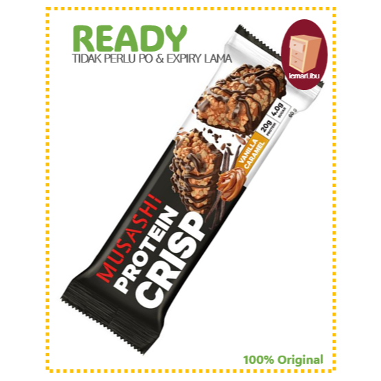 Jual Musashi Protein Crisp Bar Vanilla Caramel 60g - Protein Bar - 100% ...