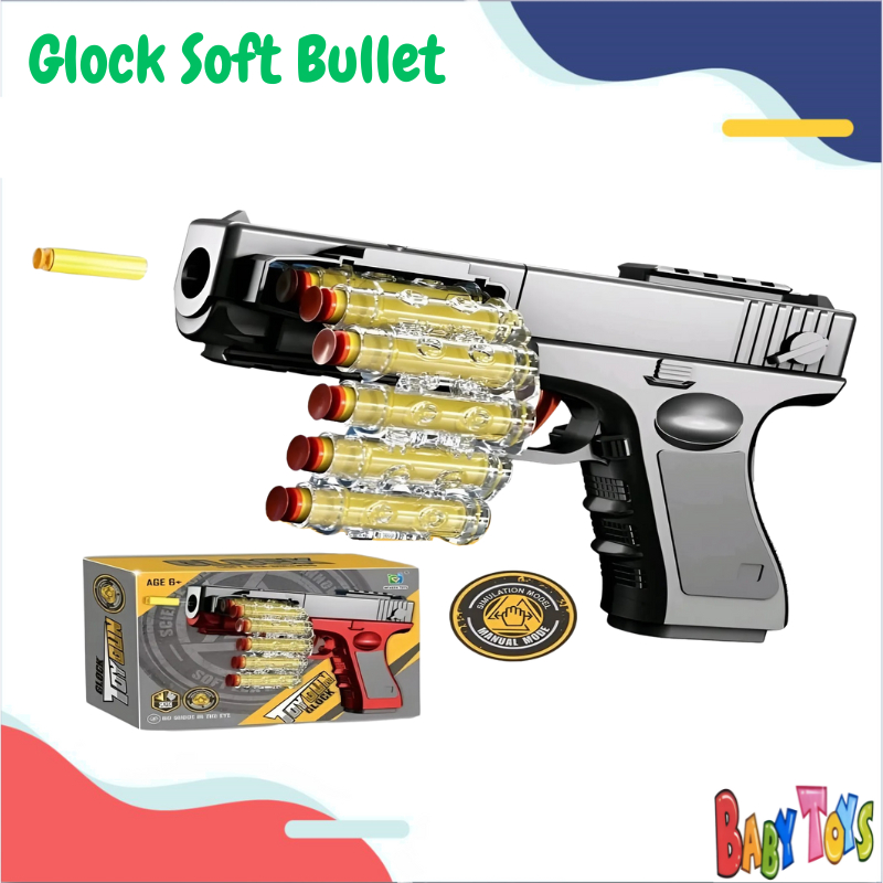 Jual BabyToys Mainan Pistol Anak Laki Laki Tembak Tembakkan Peluru EVA ...