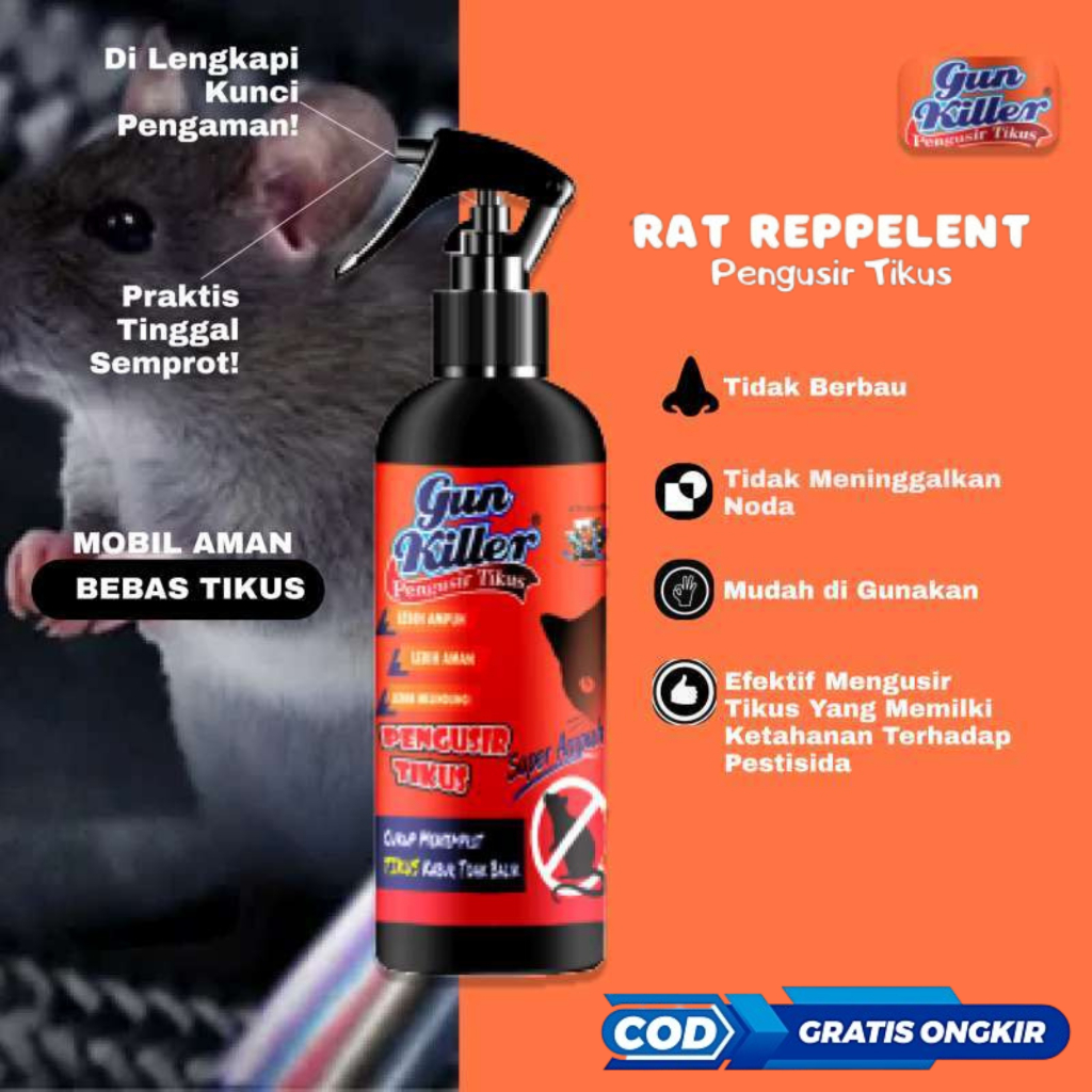 Jual Cairan Pengusir Tikus Dan Kecoa Ampuh Rat Repellent 250ml Gun ...