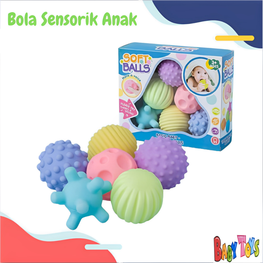 Jual BabyToys Mainan Anak Bola Sensorik Motorik Bayi Bola Edukasi Soft ...