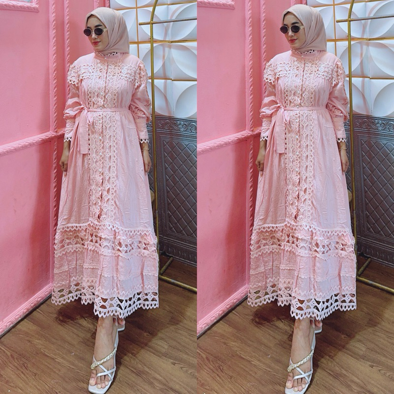 Jual gamis katbol, katun bordir premium | Shopee Indonesia