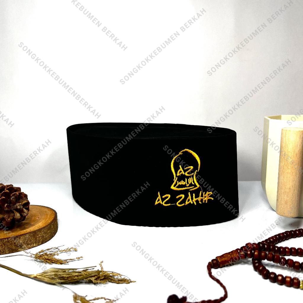 Jual PROMO !!! SONGKOK PECI HITAM Logo AZ ZAHIR tinggi Normal (9 cm ...