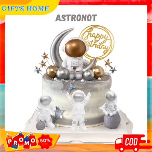 Jual 10 pcs Roket Astronot Topper Kue untuk Dekorasi Pesta Ulang Tahun ...