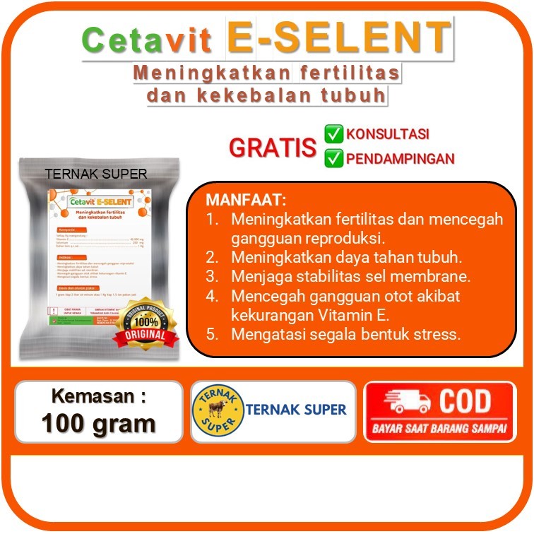 Jual CETAVIT E-SELENT - MENINGKATKAN FERTILITAS DAN KEKEBALAN TUBUH ...