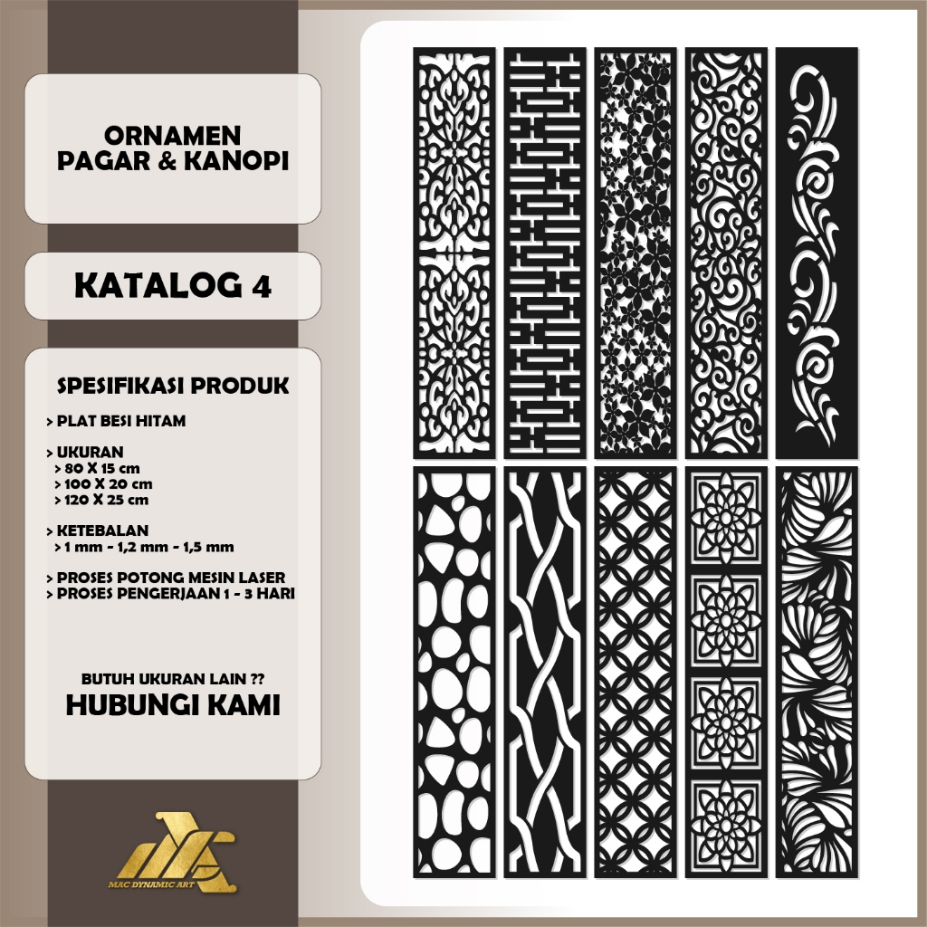 Jual Krawangan Plat Besi Pagar Dan Kanopi - Ornamen Pagar Laser Cutting ...