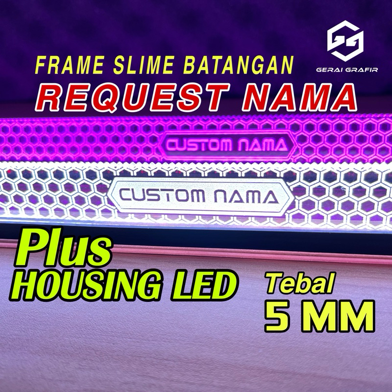 Jual [CUSTOM NAMA + HOUSING LED] Slime Frame 5mm / Akrilik Grafir Slime ...