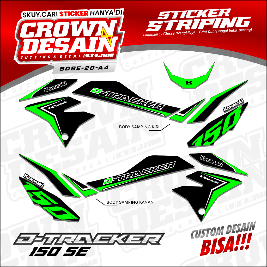 Jual STRIPING KAWASAKI D-TRACKER 150 SE STIKER DECAL SEMIFULL D-TRACKER ...