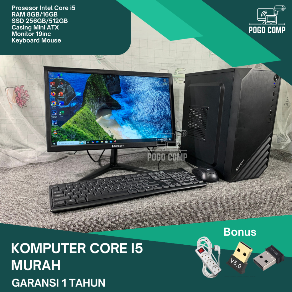 Jual Komputer Lengkap Murah Lengkap Core i5 RAM 8GB SSD 256GB Monitor ...