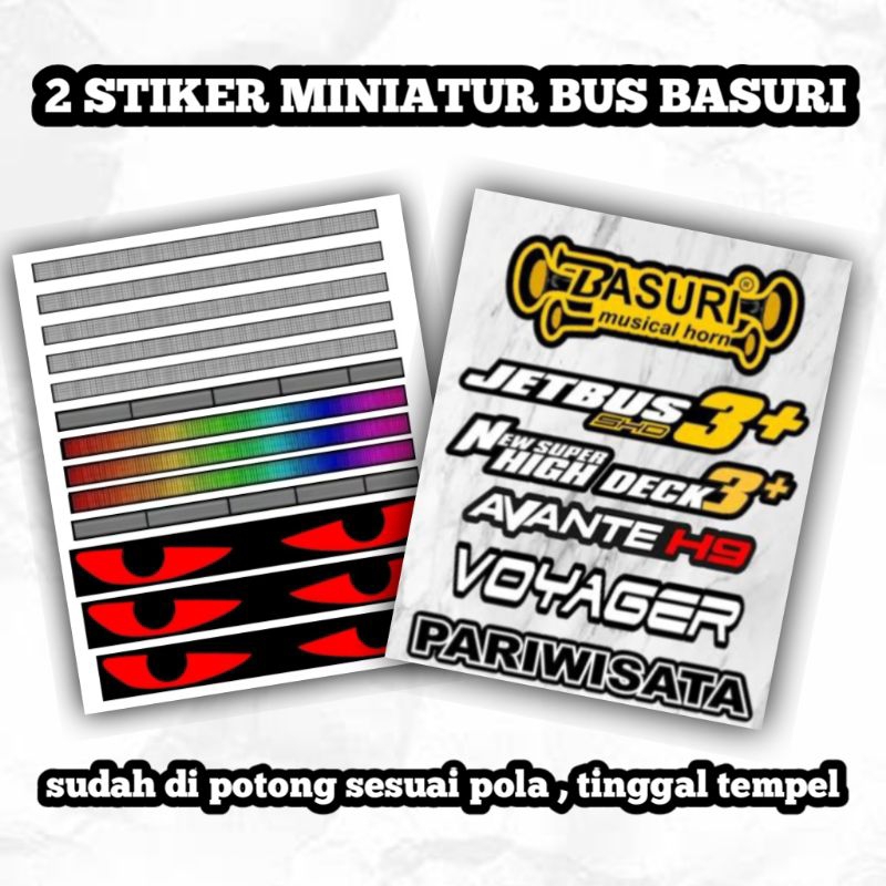Jual STIKER MINIATUR BUS STROBO MATA DAN SPONSOR BASURI | Shopee Indonesia