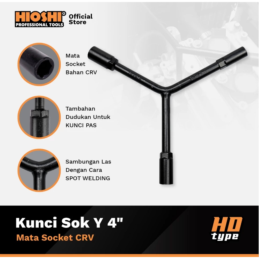 Jual Kunci Sok Sock Socket Y Hitam 4 Inch Baja 8x10x12mm Crv Hd HIOSHI ...
