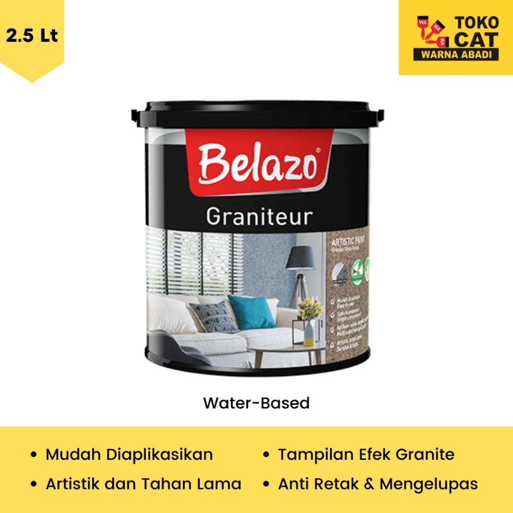 Jual CAT TEXTURE TEMBOK BELAZO GRANITEUR 2.5 LITER - EFEK GRANITE ...