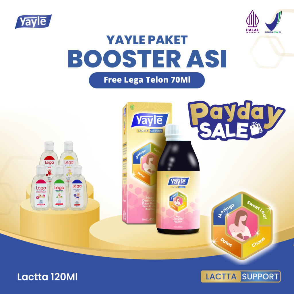 Jual [FREE Telon] Yayle Paket Booster ASI Lactta Support 120ml - Madu ...