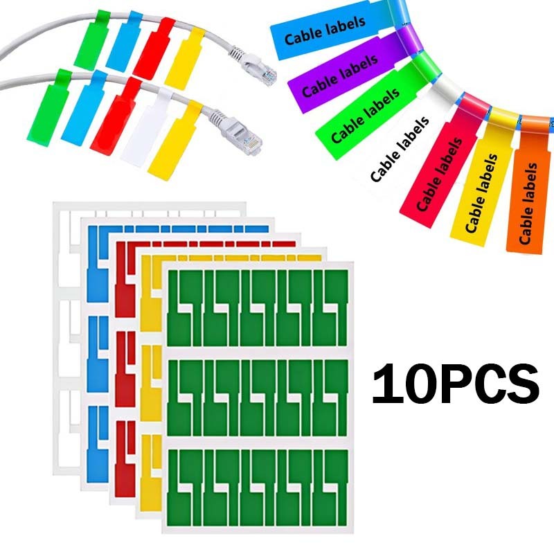 Jual 300pcs /10 Lembar Stiker Label Kabel Jaringan Anti Air Cable Label ...