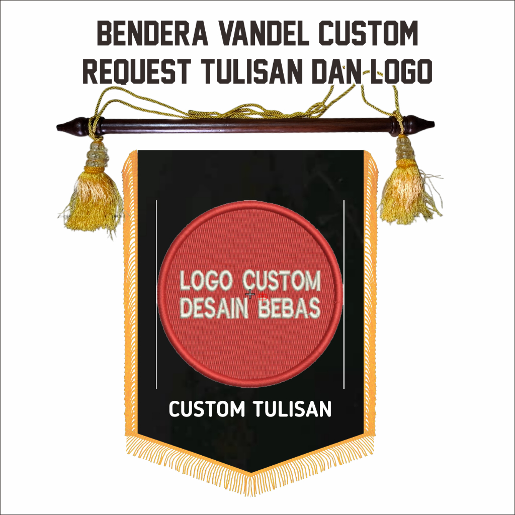 Jual Bendera Vandel Pataka Bordir Custom Satuan Satu Set Dengan Palang ...