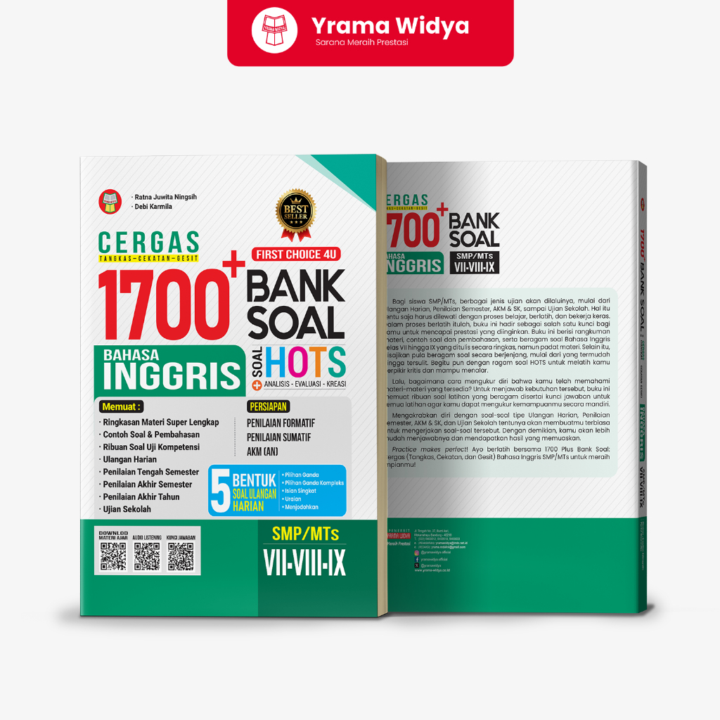 Jual Yrama Widya - Cergas 1700+ Bank Soal Bahasa Inggris SMP/MTs (Buku Latihan Soal Kurikulum ...