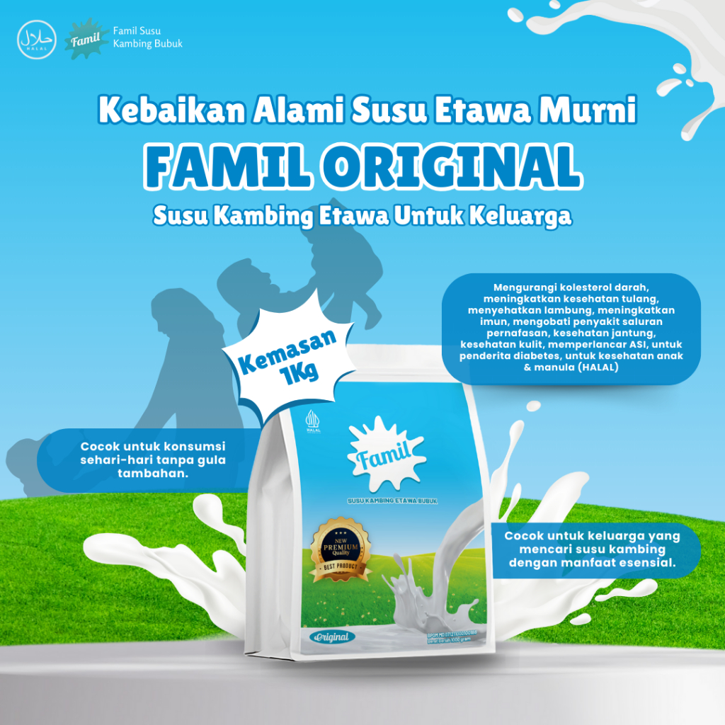 Jual Susu Kambing Etawa Bubuk Murni Kemasan 1000 gram / 1Kg Rasa ...
