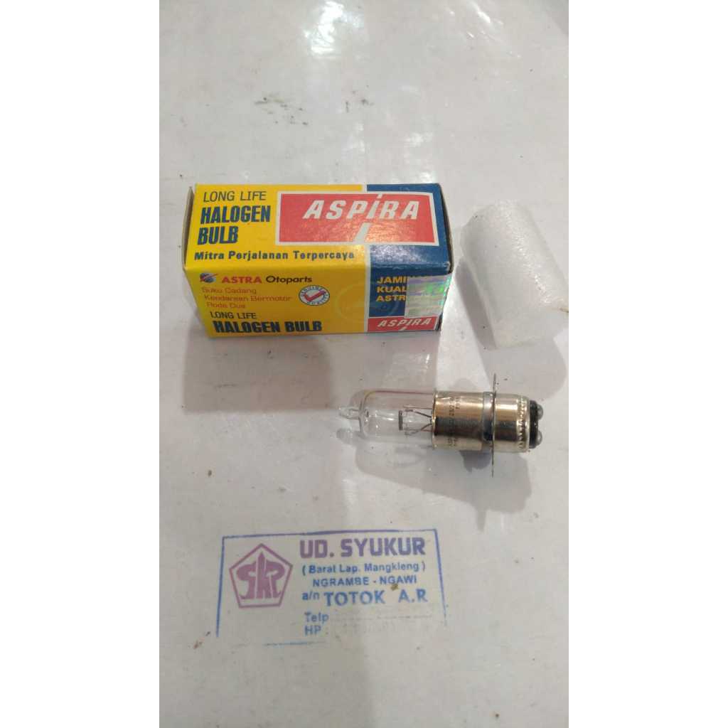 Jual Bohlam depan motor Bebek - Dop - Bolam - Lampu motor - HALOGEN H5 (3Kaki) | Shopee Indonesia