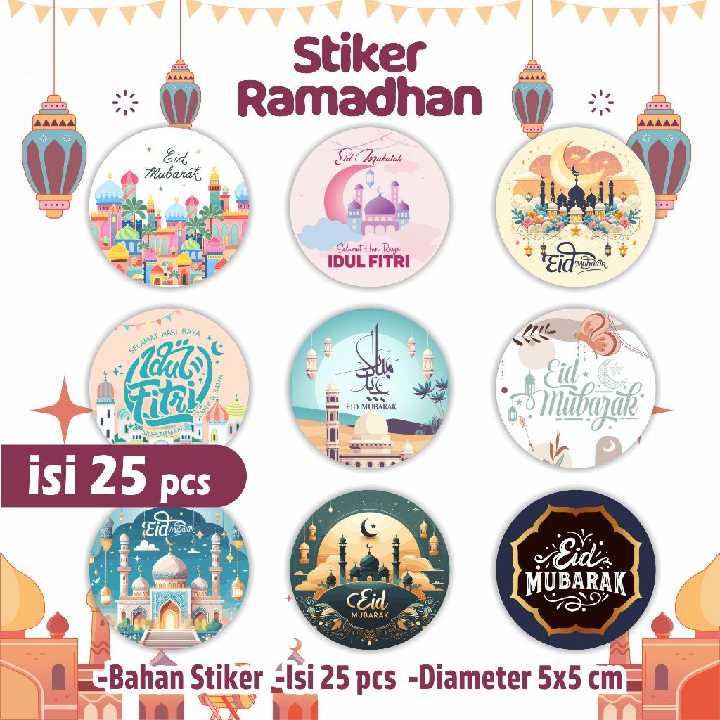 Jual Stiker Bulat Toples Idul Fitri - stiker toples lebaran - sticker ...