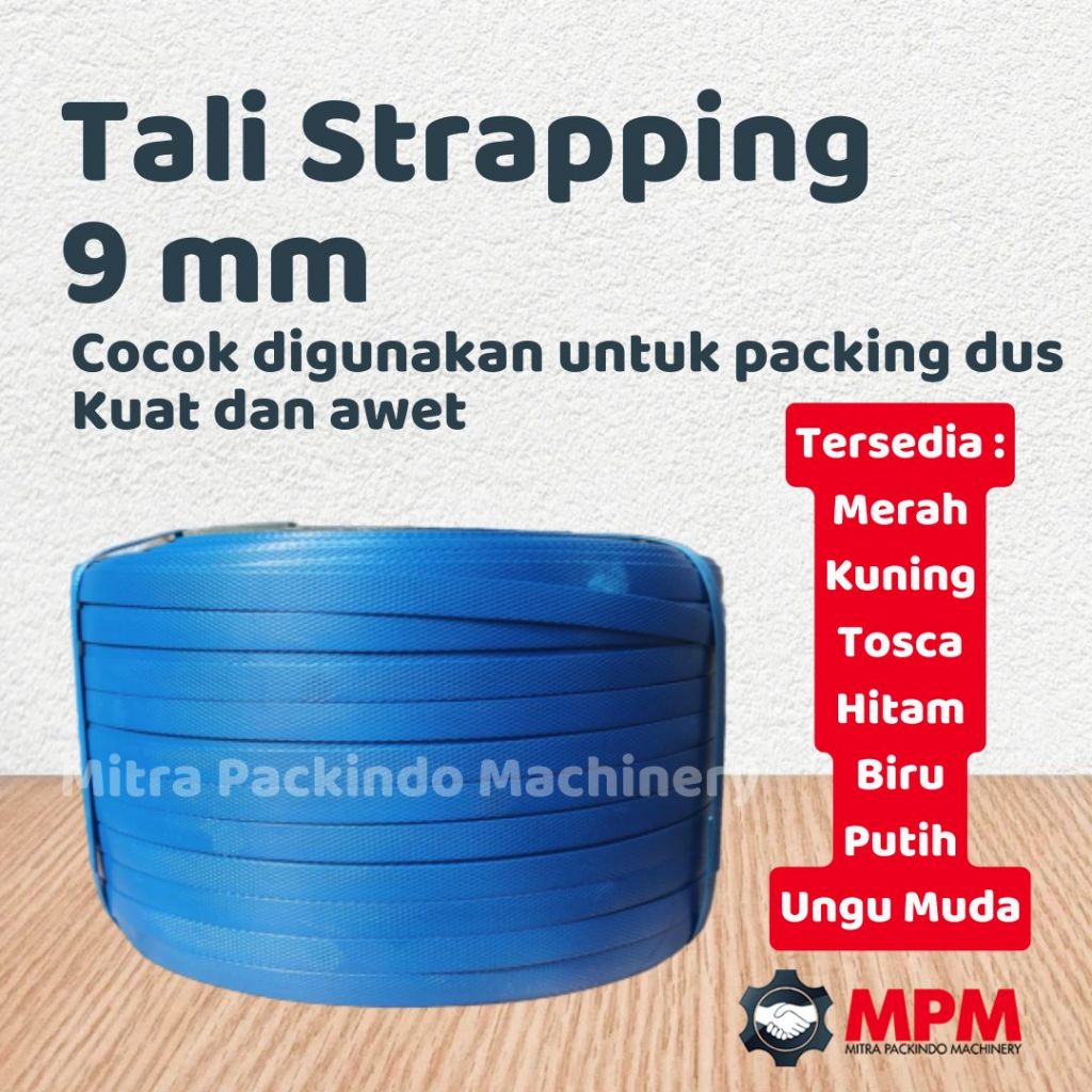Jual Tali Strapping 9 mm Biru Lentur Premium / Tali Peti 9mm Pita ...
