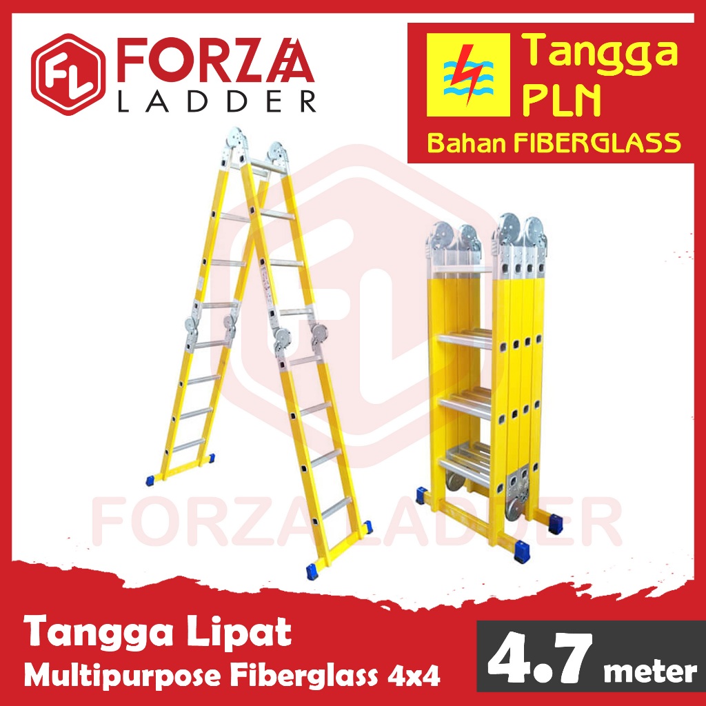 Jual Tangga Lipat Multipurpose Fiberglass 4.7 Meter Forza FML4x4F ...