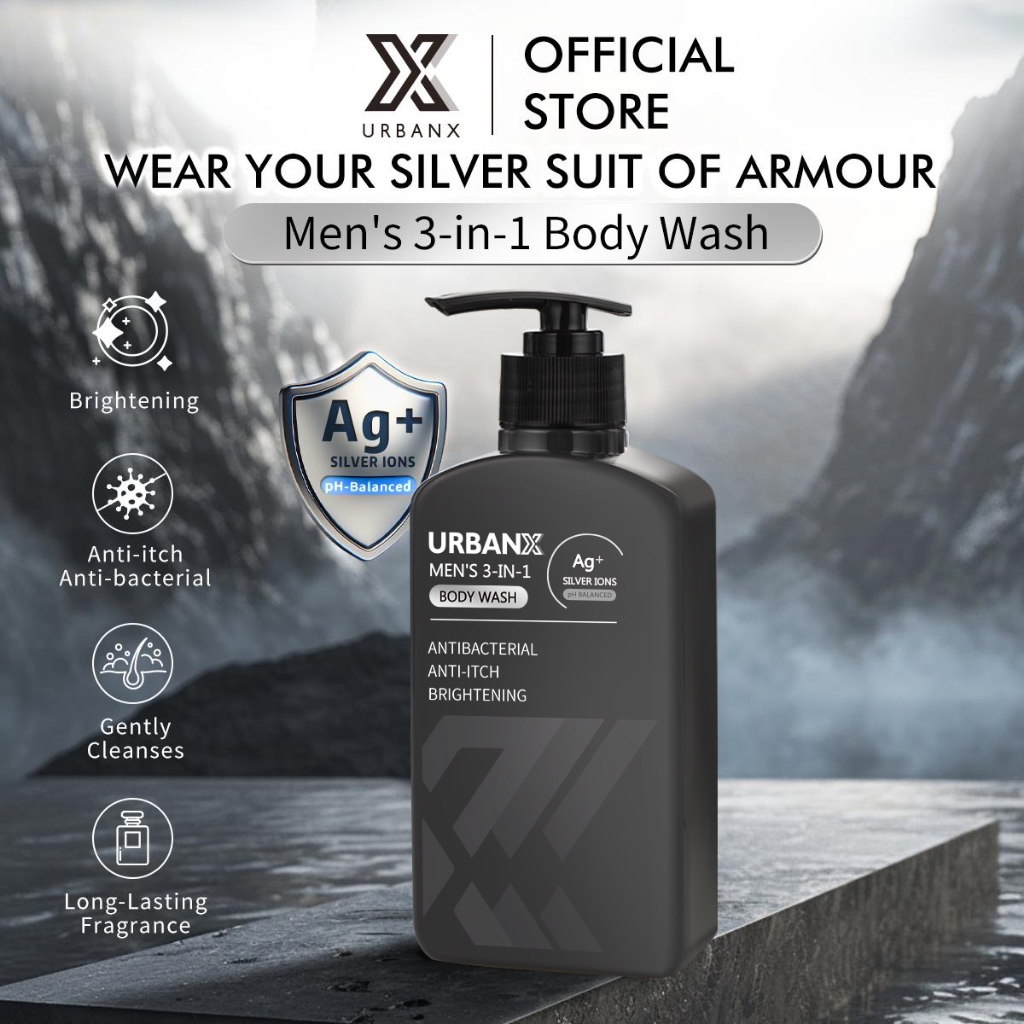 Jual URBANX Body Wash Men's 3-in-1 Bath & Body Care 4 Kit Whitening ...