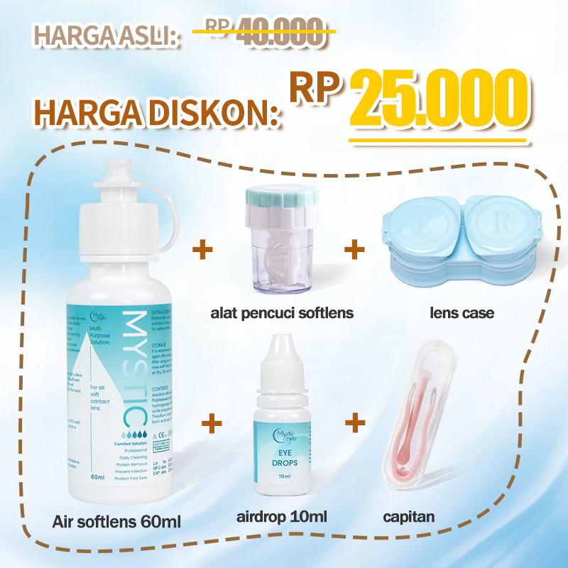 Jual [Bundling paket 5]Air softlens 60ml+airdrop 10ml+capitan+lens case ...