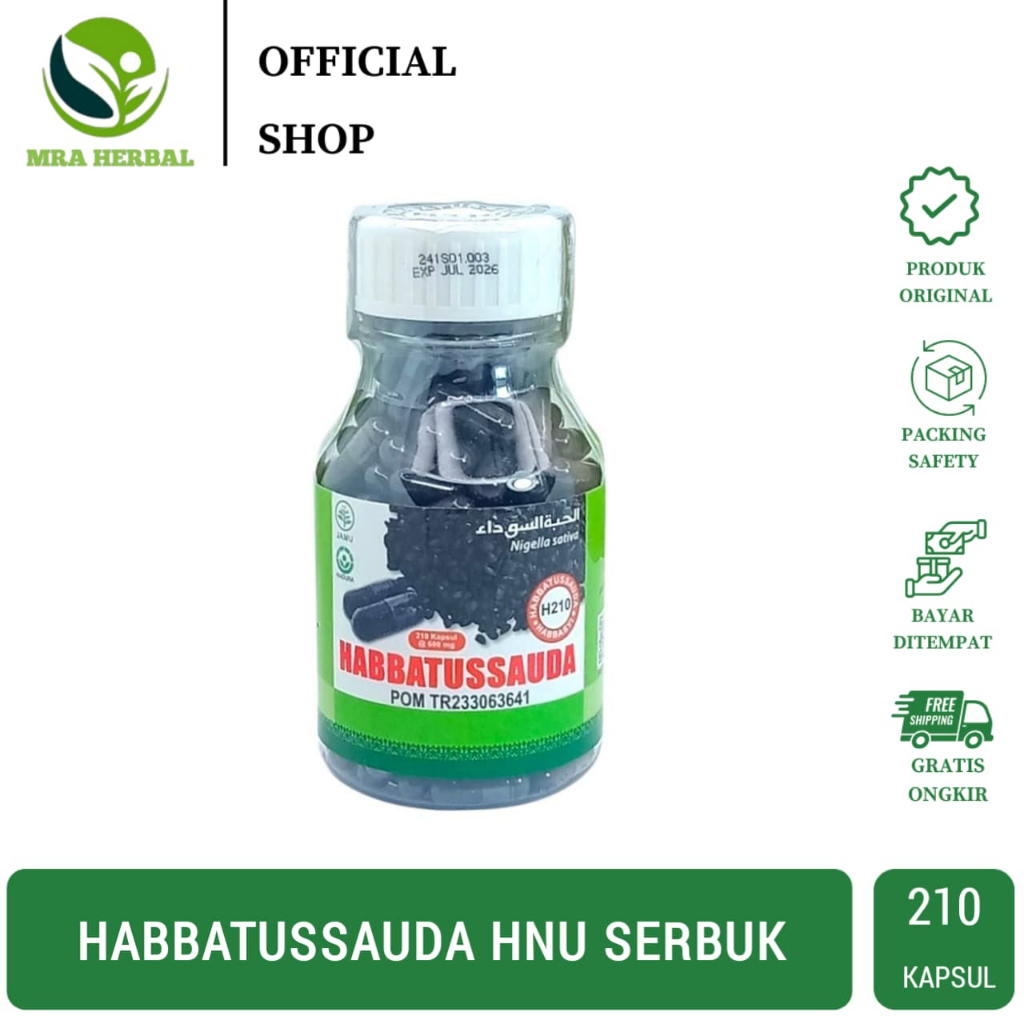 Jual HABBATUSSAUDA Herbal Niaga Utama HNU 210 Kapsul | Habatusauda ...