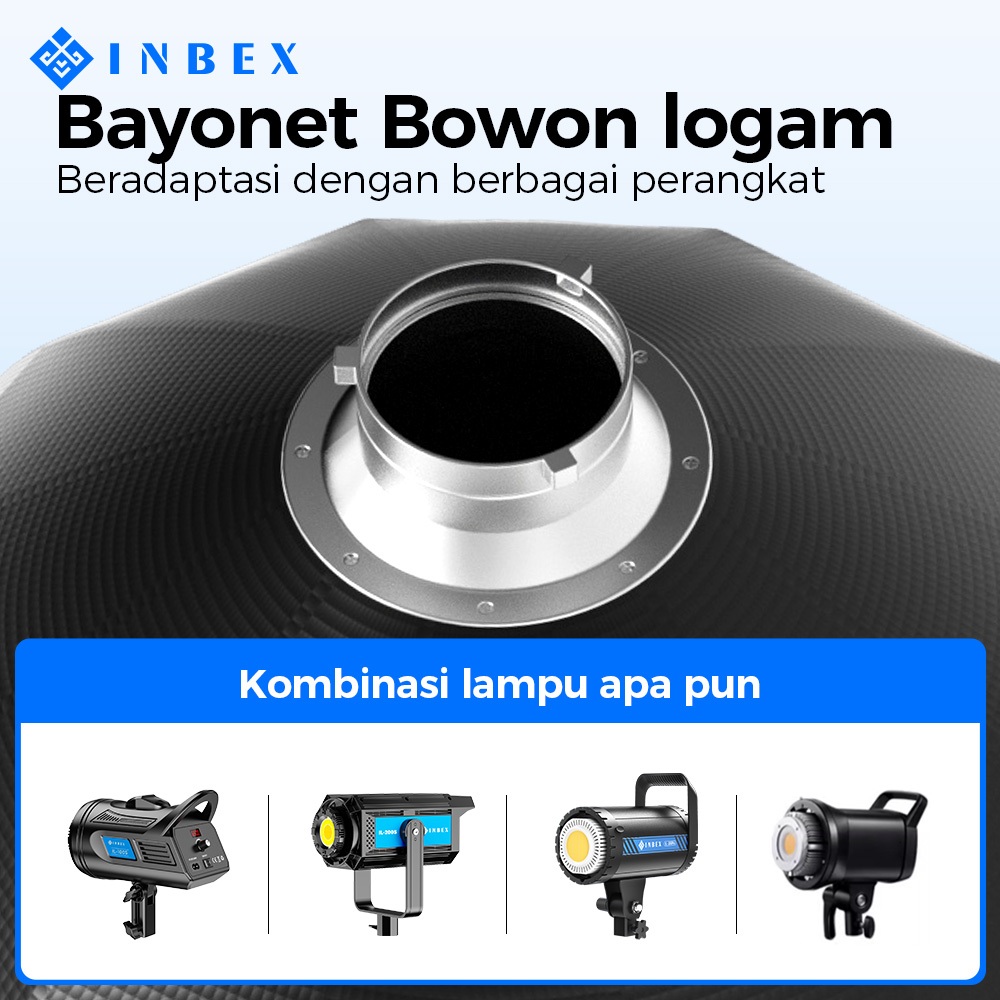 Jual INBEX Softbox Logam Lighting Studio Photography Light Ball Soft ...