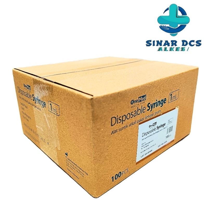 Jual OneMed Syringe 1 ml Slip Type isi 100.Spuite 1cc/ Spuit 1cc ...