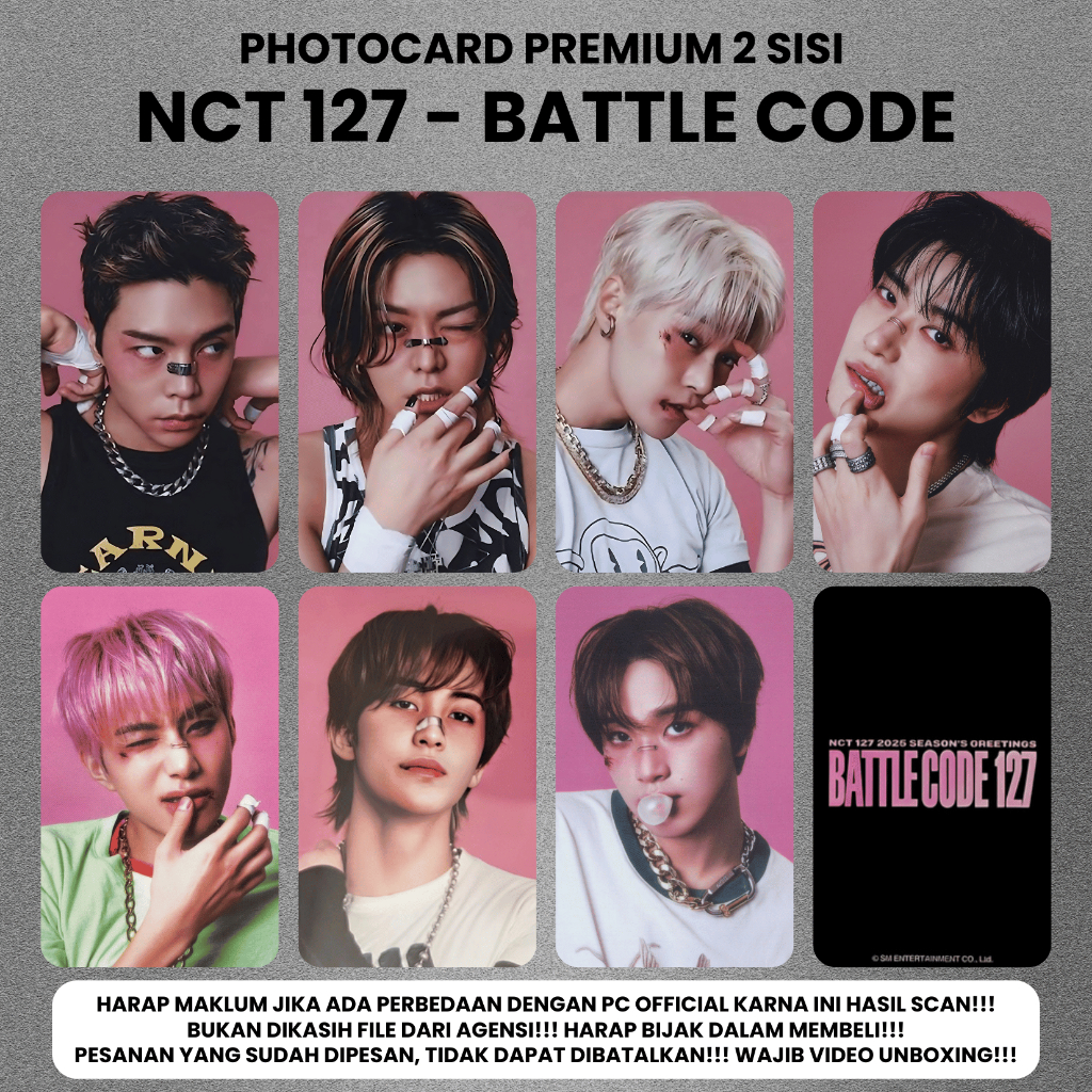 Jual (ISI 7 PCS) Photocard NCT127 SEASON GREETING 2025 BATTLE CODE - PC 2 SISI KPOP Premium ...