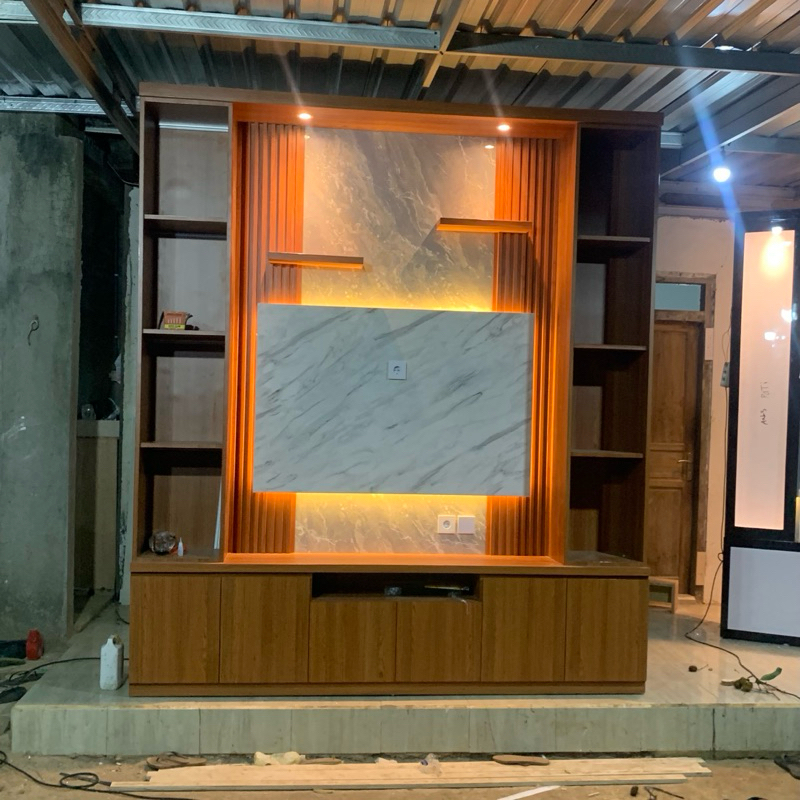 Jual backdrop tv / rak tv / kabinet tv minimalis aesthetic terbaru ...