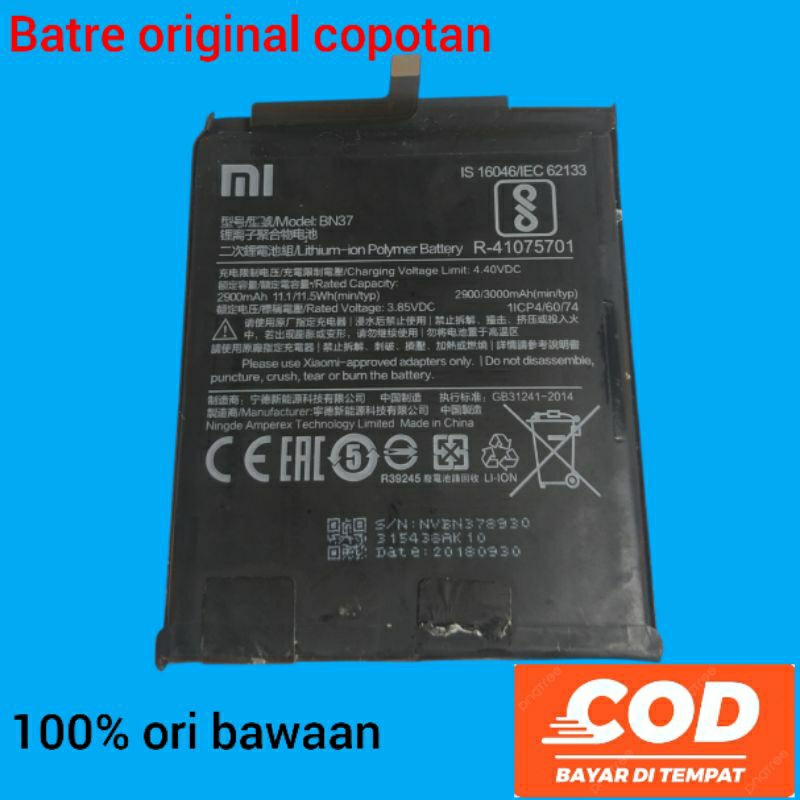 Jual BATERAI Redmi 6A BATRE ORIGINAL | Shopee Indonesia