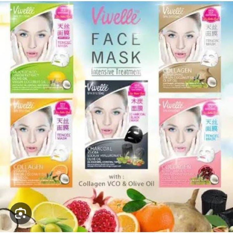 Jual Vivelle Fask Mask ( Kandungan serum & Collagen ) | Shopee Indonesia