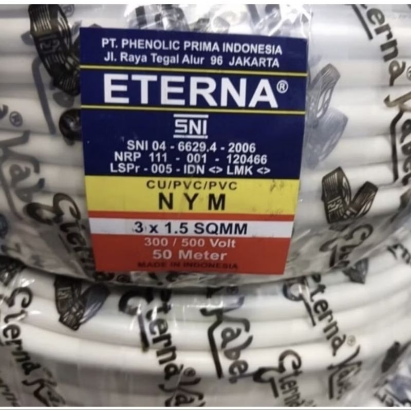 Jual Kabel NYM 3x1,5 Eterna Meteran | Shopee Indonesia
