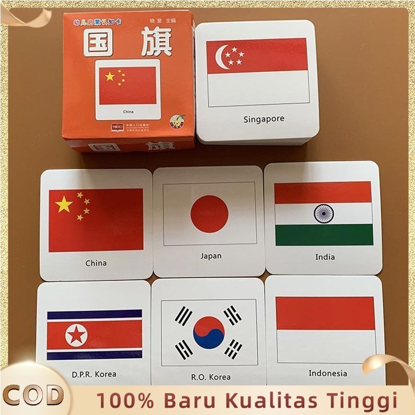 Jual Bendera Negara Country Flag Kartu Negara Dunia 44 Kartu Mainan ...