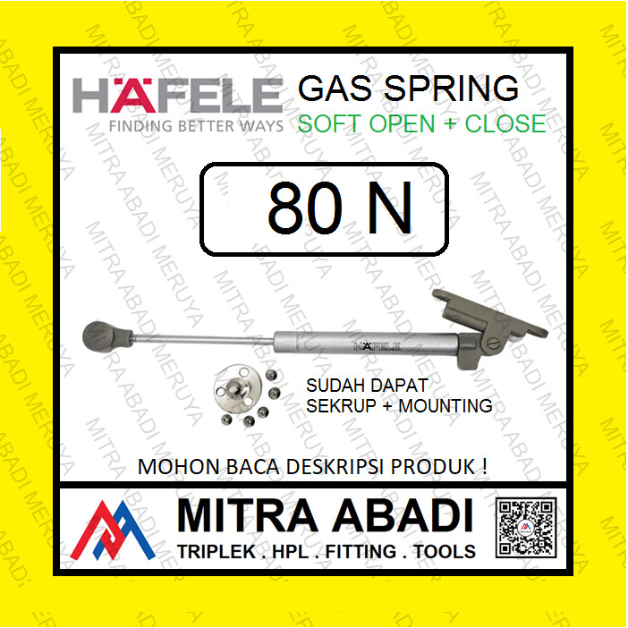 Jual Gas Spring HAFELE Hidrolik Jok Motor 80 N Hidrolik Lemari Cabinet ...