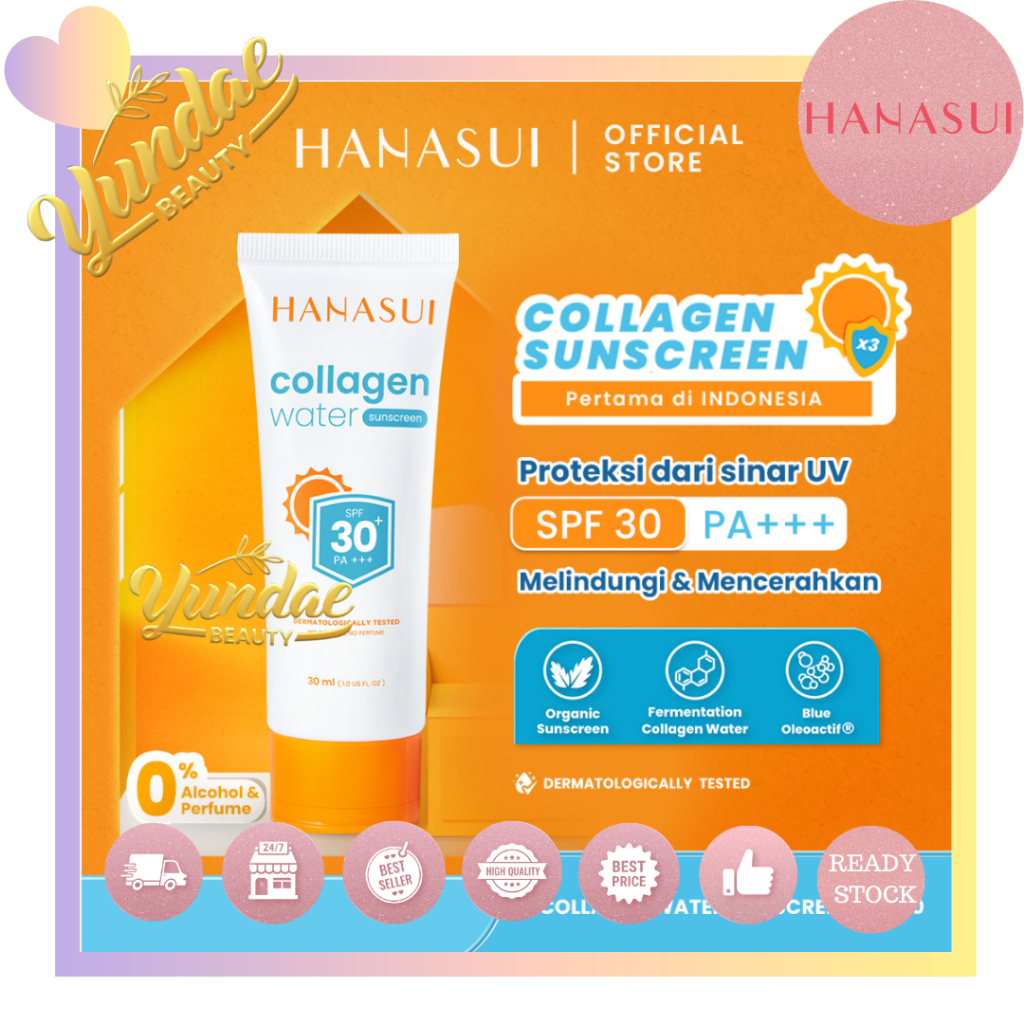 Jual Hanasui Collagen Water Sunscreen SPF 30 | Hanasui Sunscreen ...
