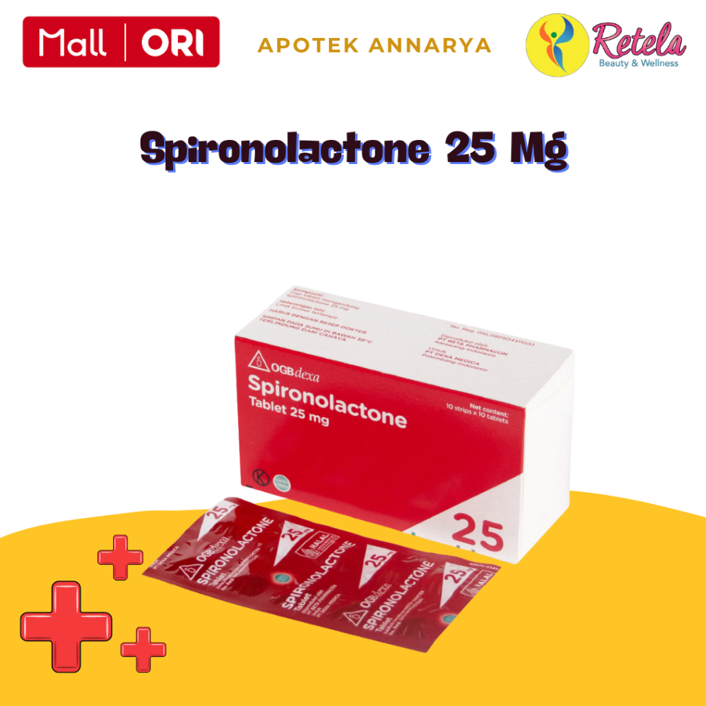 Jual Spironolactone Ogb Dexa Medica 25 Mg Box 10 Strip 100 Tablet ...