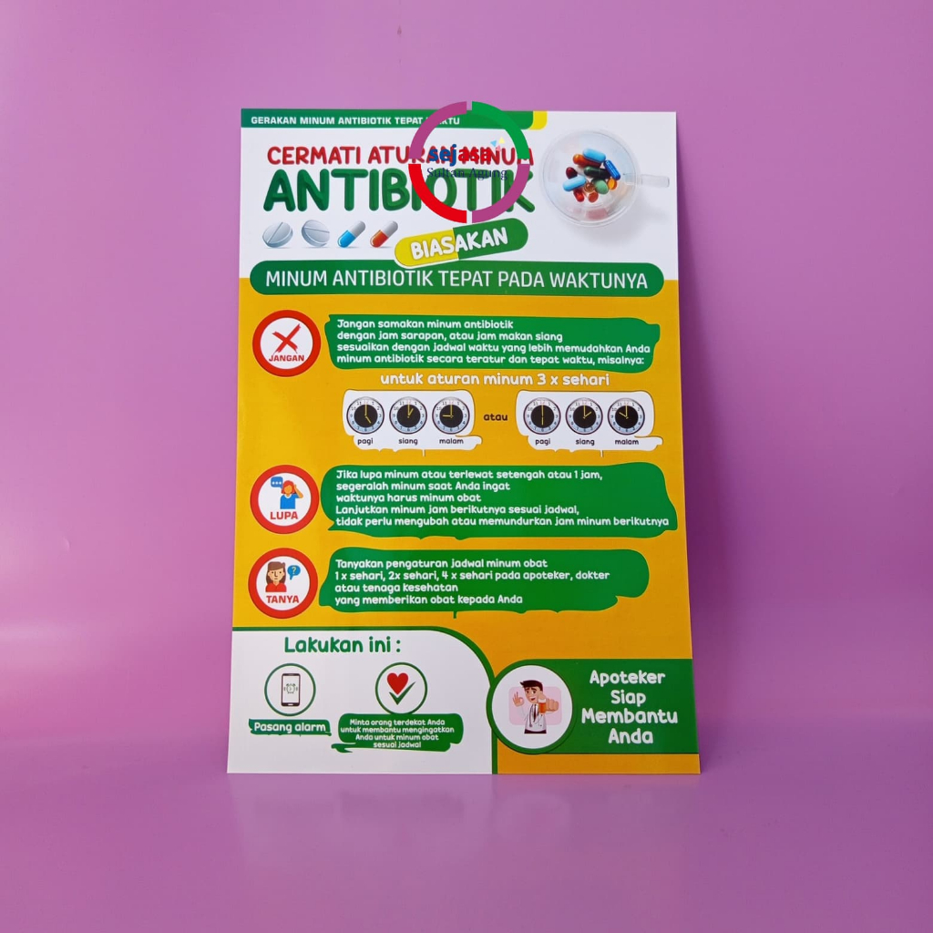 Jual Poster Farmasi Gerakan Minum Antibiotik Tepat Waktu | Poster Bijak ...