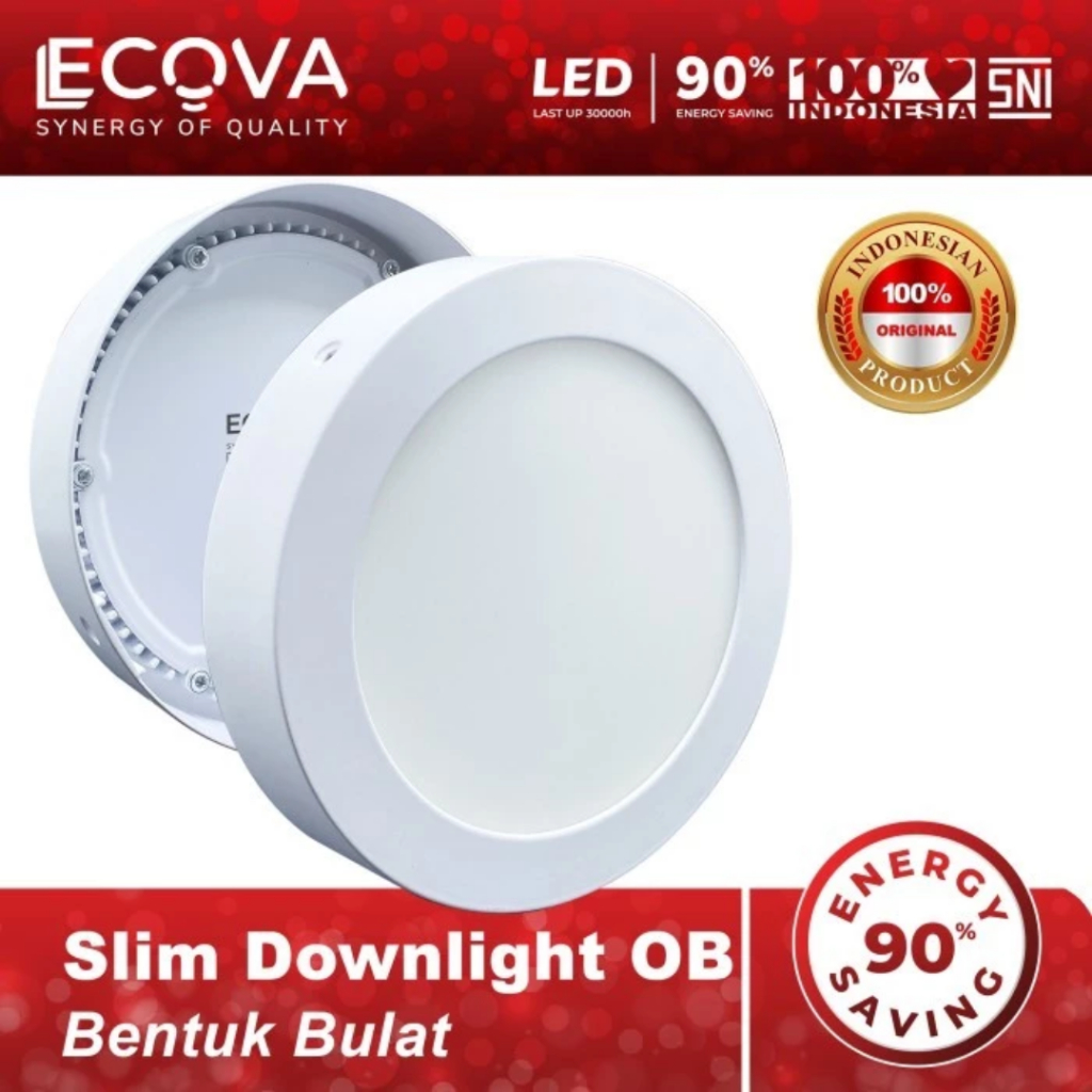 Jual Ecova - Lampu Slim Downlight LED Bulat OB (OutBow) | Shopee Indonesia