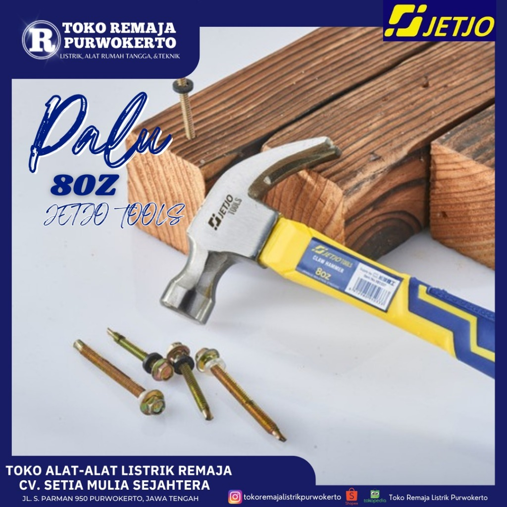 Jual JETJO Palu Kambing/Claw Hammer Gagang Fiber 8oz/12oz | Shopee ...