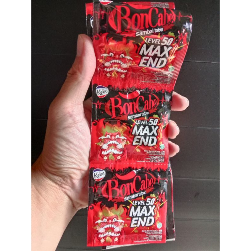 Jual Bon Cabe Level 50 Max End Kemasan 1 Renceng isi 12 Sachet | Shopee ...
