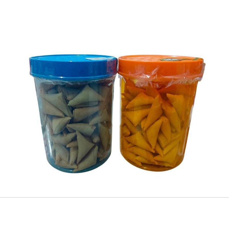 Jual camilan Samosa udang segitiga kemasan toples berat kurleb 380gr ...