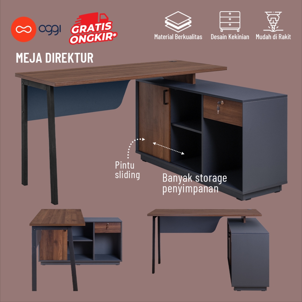 Jual Oggi - Meja Kerja Direktur dengan Laci dan Kunci / Meja Kantor ...