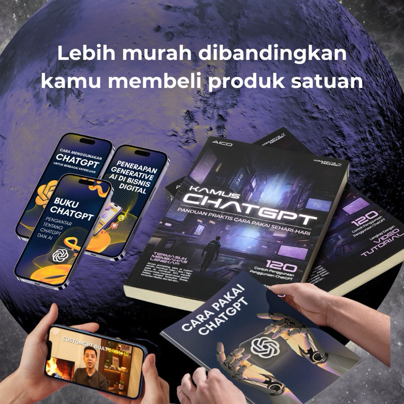 Jual AICO - Paket 6 in 1 Lengkap Buku Belajar AI Kamus Chat GPT Learning Pass AI004CO | Shopee ...