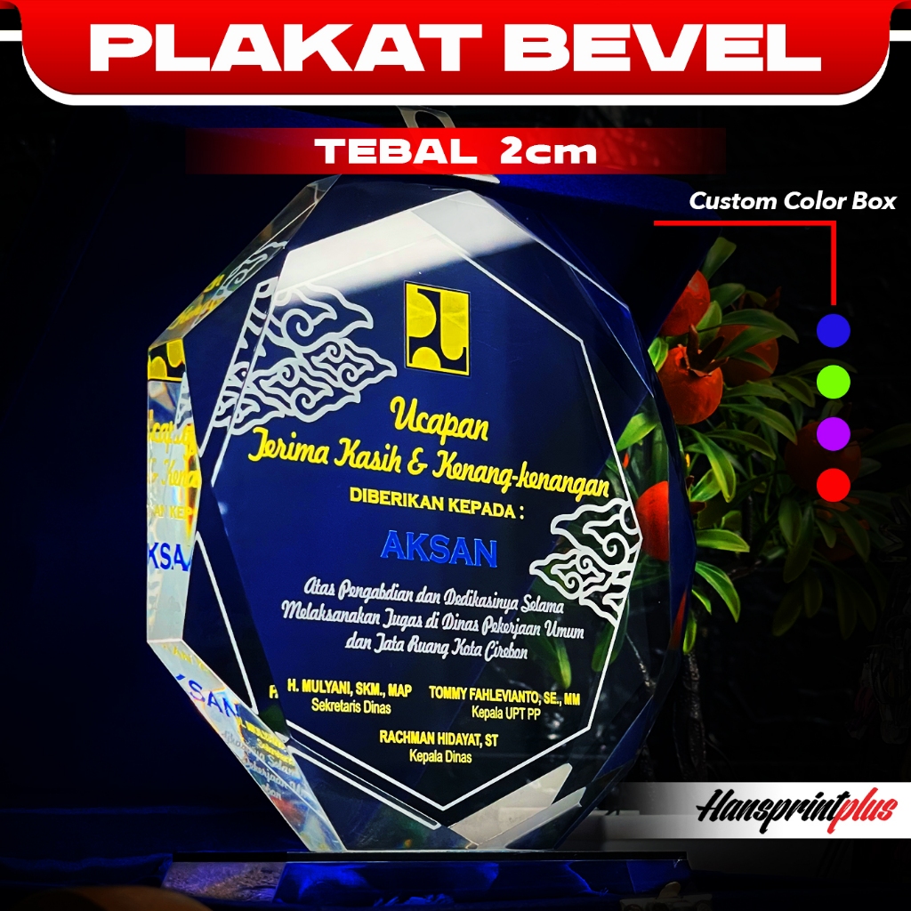 Jual Plakat Akrilik Bevel Tebal 2cm Custom Nama & Logo | Shopee Indonesia
