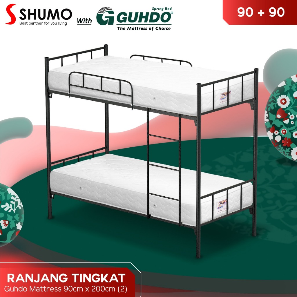Jual CITRA FURNITURE GUHDO SPRINGBEDXSHUMO Ranjang Besi Bunk Bed Tingkat 90/90 Spring Bed Guhdo ...